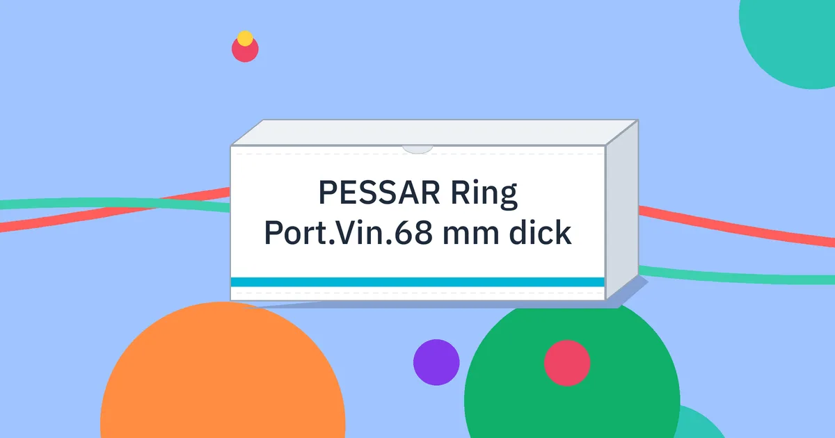 Symbolbild: Packung mit der Aufschrift PESSAR Ring Port.Vin.68 mm dick (PZN 01967431) – Verfügbarkeit und Bezug in Apotheken in Frankfurt am Main