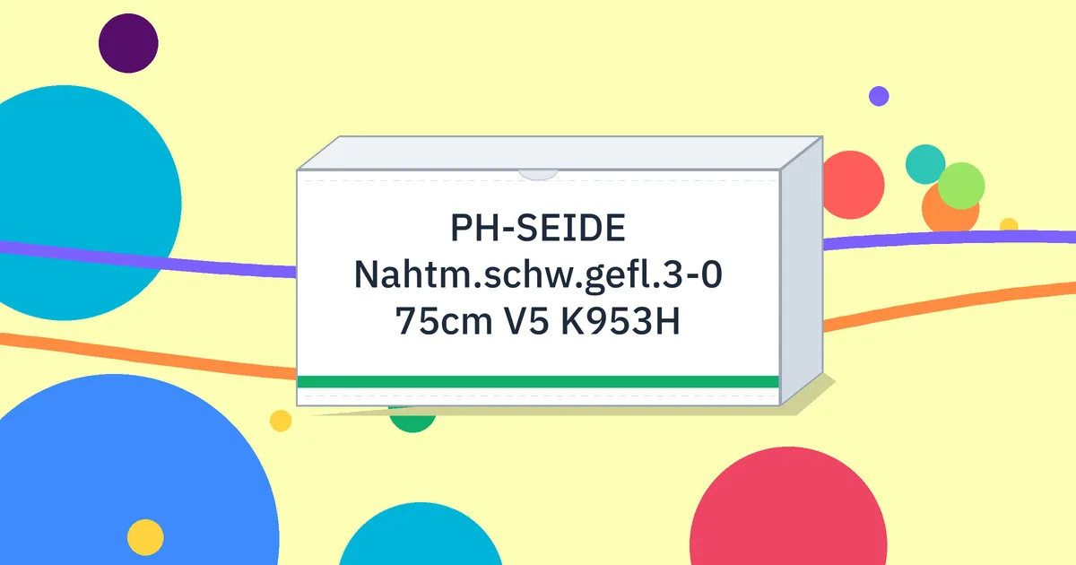Symbolbild: Packung mit der Aufschrift PH-SEIDE Nahtm.schw.gefl.3-0 75cm V5 K953H (PZN 16254286) – Verfügbarkeit und Bezug in Apotheken in Frankfurt am Main