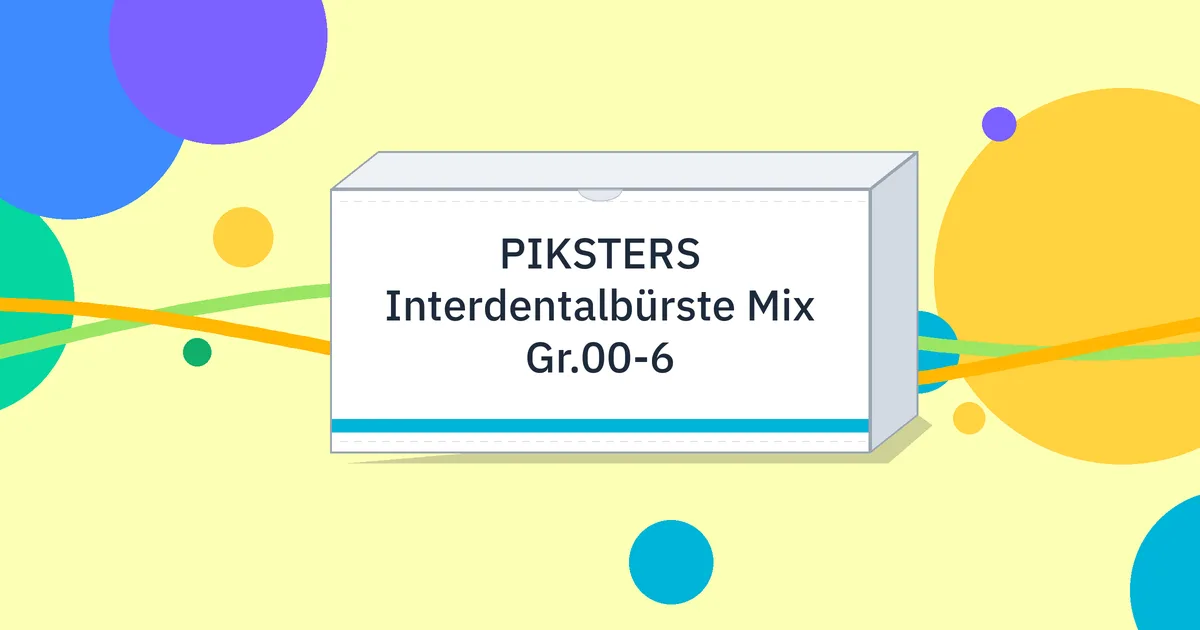 Symbolbild: Packung mit der Aufschrift PIKSTERS Interdentalbürste Mix Gr.00-6 (PZN 17593180) – Verfügbarkeit und Bezug in Apotheken in Frankfurt am Main