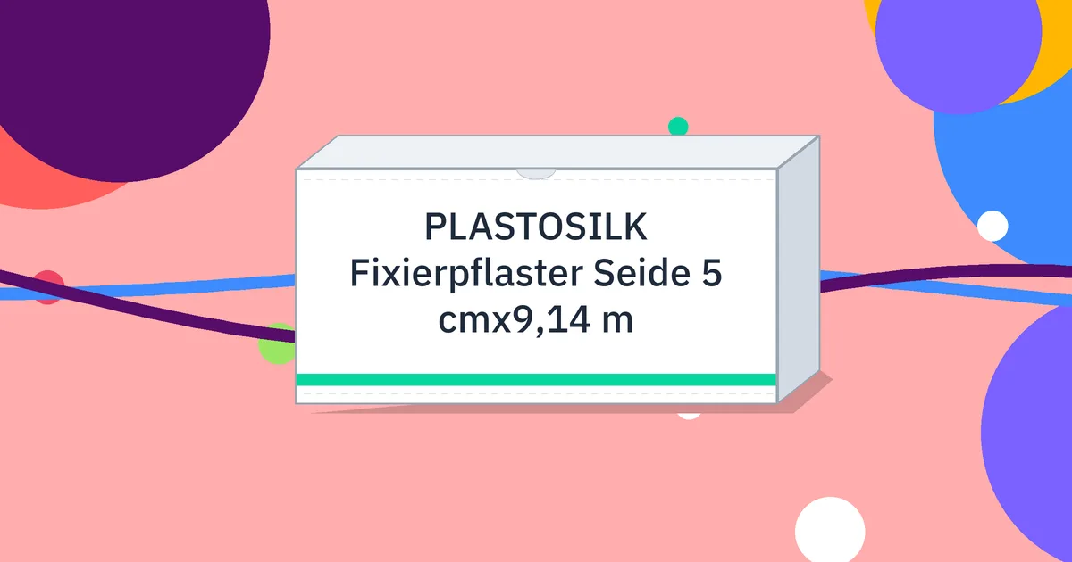 Symbolbild: Packung mit der Aufschrift PLASTOSILK Fixierpflaster Seide 5 cmx9,14 m (PZN 00603052) – Verfügbarkeit und Bezug in Apotheken in Frankfurt am Main