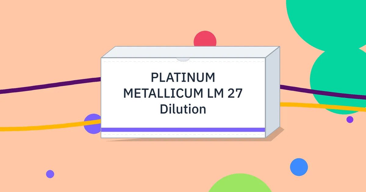 Symbolbild: Packung mit der Aufschrift PLATINUM METALLICUM LM 27 Dilution (PZN 13038530) – Verfügbarkeit und Bezug in Apotheken in Frankfurt am Main