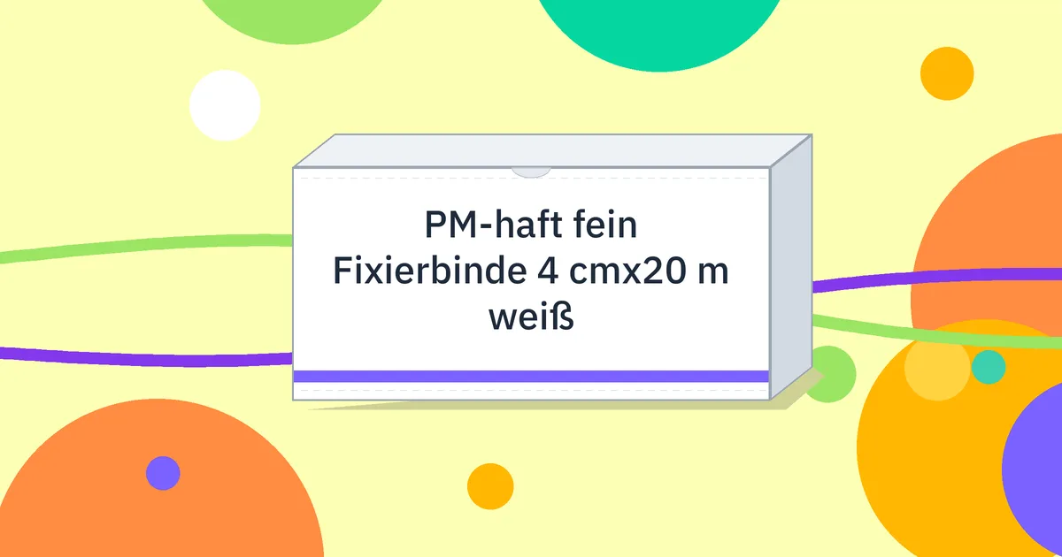 Symbolbild: Packung mit der Aufschrift PM-haft fein Fixierbinde 4 cmx20 m weiß (PZN 18845028) – Verfügbarkeit und Bezug in Apotheken in Frankfurt am Main