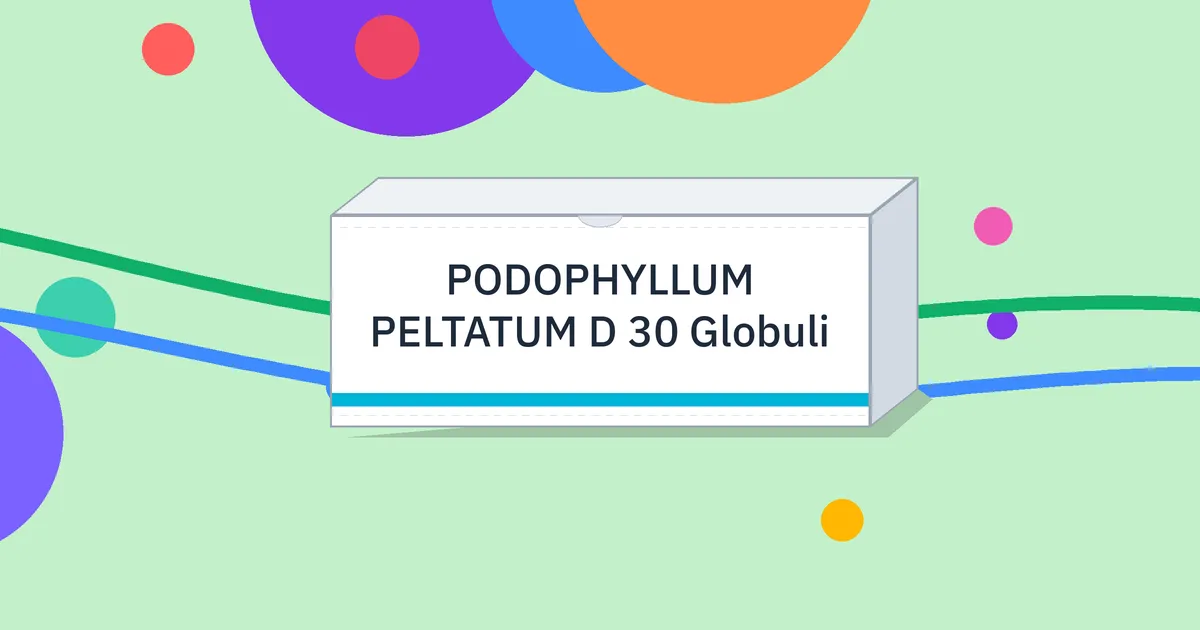 Symbolbild: Packung mit der Aufschrift PODOPHYLLUM PELTATUM D 30 Globuli (PZN 15330140) – Verfügbarkeit und Bezug in Apotheken in Frankfurt am Main