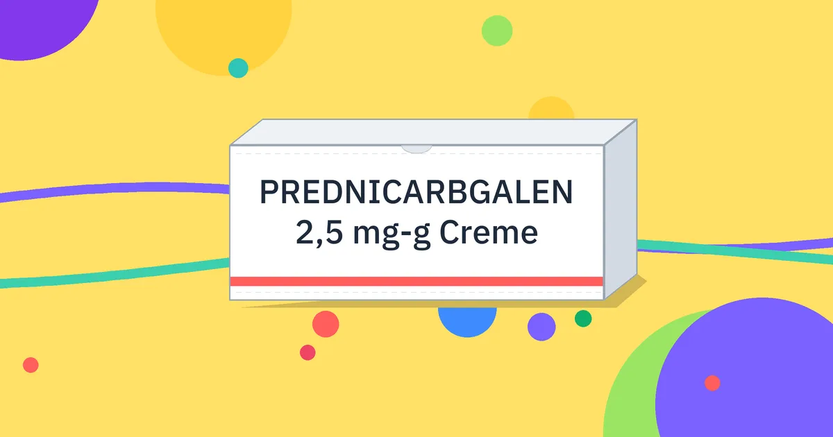 Symbolbild: Packung mit der Aufschrift PREDNICARBGALEN 2,5 mg-g Creme (PZN 15629614) – Verfügbarkeit und Bezug in Apotheken in Frankfurt am Main