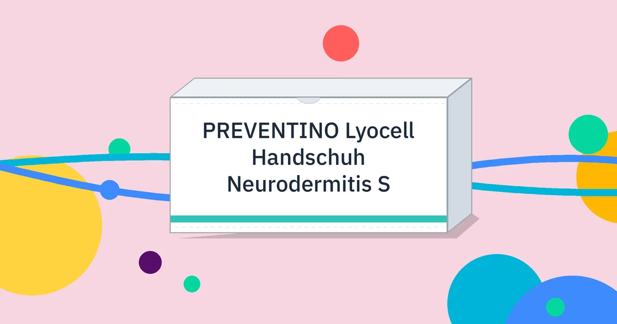 Symbolbild: Packung mit der Aufschrift PREVENTINO Lyocell Handschuh Neurodermitis S (PZN 16895281) – Verfügbarkeit und Bezug in Apotheken in Frankfurt am Main