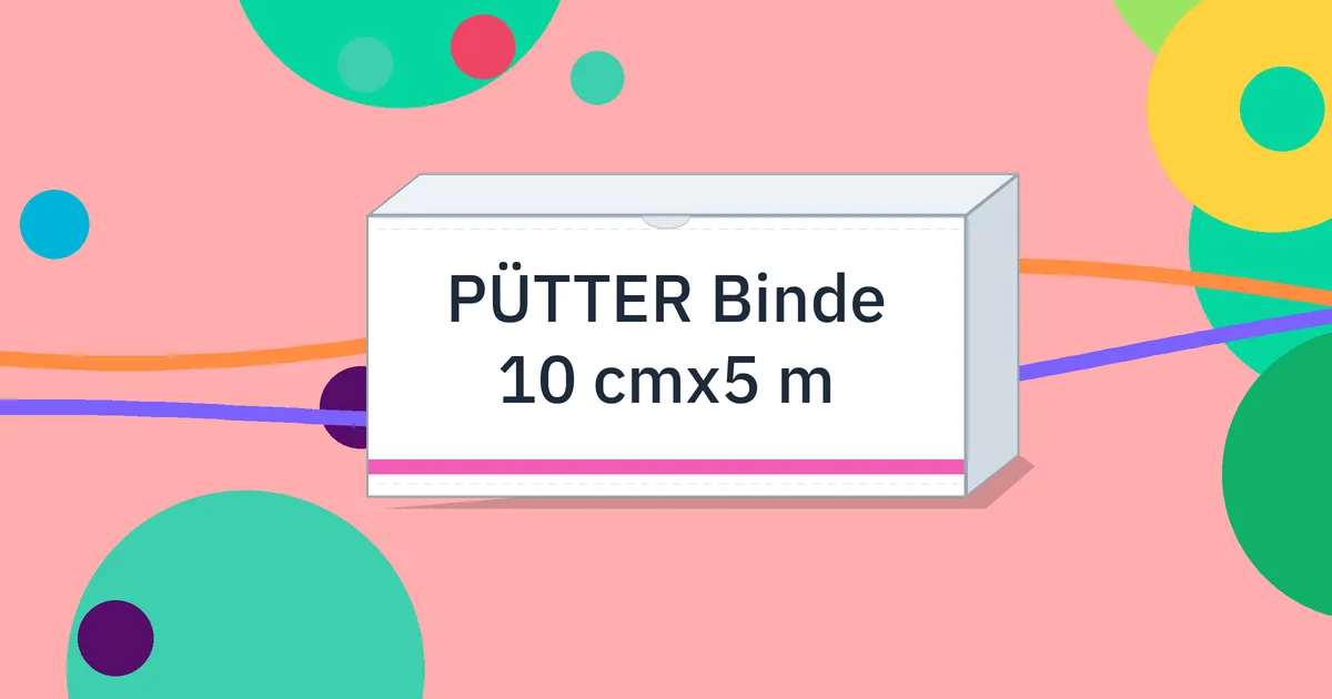 Symbolbild: Packung mit der Aufschrift PÜTTER Binde 10 cmx5 m (PZN 16205371) – Verfügbarkeit und Bezug in Apotheken in Frankfurt am Main