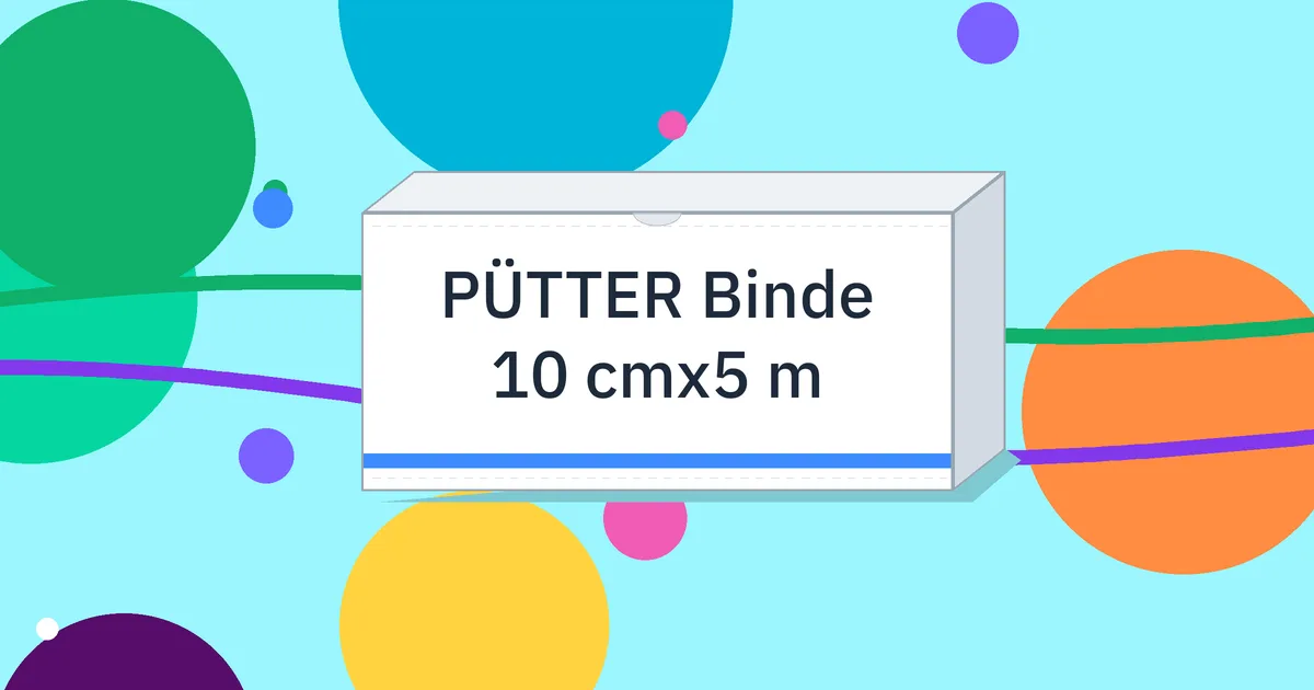 Symbolbild: Packung mit der Aufschrift PÜTTER Binde 10 cmx5 m (PZN 18376875) – Verfügbarkeit und Bezug in Apotheken in Frankfurt am Main