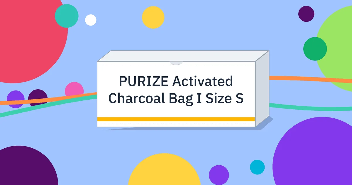 Symbolbild: Packung mit der Aufschrift PURIZE Activated Charcoal Bag I Size S (PZN 20294297) – Verfügbarkeit und Bezug in Apotheken in Frankfurt am Main