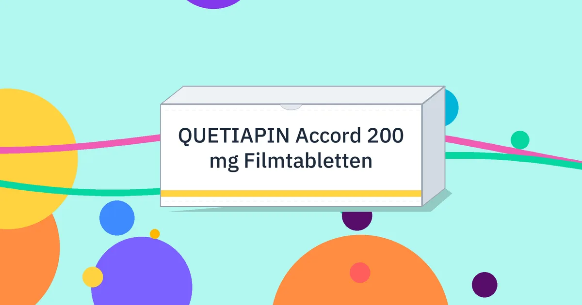 Symbolbild: Packung mit der Aufschrift QUETIAPIN Accord 200 mg Filmtabletten (PZN 13722893) – Verfügbarkeit und Bezug in Apotheken in Frankfurt am Main