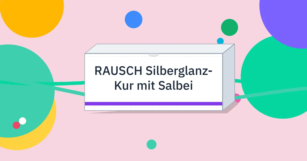 Symbolbild: Packung mit der Aufschrift RAUSCH Silberglanz-Kur mit Salbei (PZN 18742914) – Verfügbarkeit und Bezug in Apotheken in Frankfurt am Main
