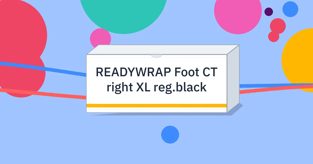 Symbolbild: Packung mit der Aufschrift READYWRAP Foot CT right XL reg.black (PZN 18009148) – Verfügbarkeit und Bezug in Apotheken in Frankfurt am Main