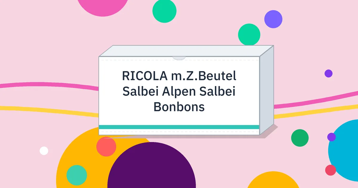 Symbolbild: Packung mit der Aufschrift RICOLA m.Z.Beutel Salbei Alpen Salbei Bonbons (PZN 10943429) – Verfügbarkeit und Bezug in Apotheken in Frankfurt am Main