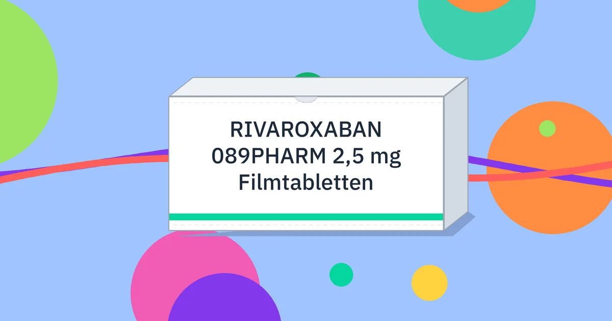 Symbolbild: Packung mit der Aufschrift RIVAROXABAN 089PHARM 2,5 mg Filmtabletten (PZN 18792993) – Verfügbarkeit und Bezug in Apotheken in Frankfurt am Main