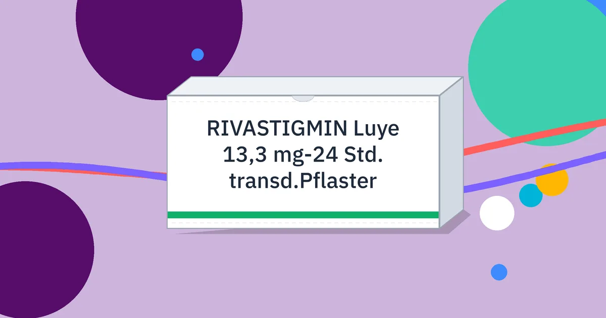 Symbolbild: Packung mit der Aufschrift RIVASTIGMIN Luye 13,3 mg-24 Std. transd.Pflaster (PZN 05525233) – Verfügbarkeit und Bezug in Apotheken in Frankfurt am Main