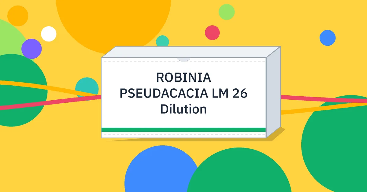 Symbolbild: Packung mit der Aufschrift ROBINIA PSEUDACACIA LM 26 Dilution (PZN 13055072) – Verfügbarkeit und Bezug in Apotheken in Frankfurt am Main