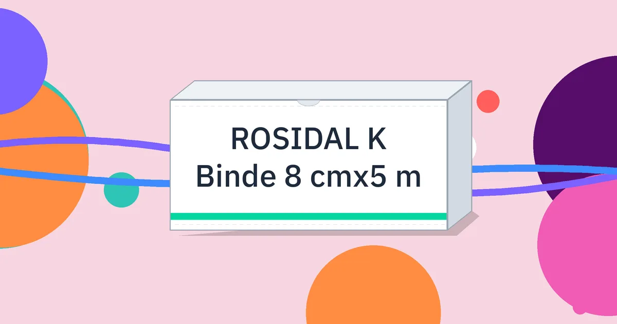 Symbolbild: Packung mit der Aufschrift ROSIDAL K Binde 8 cmx5 m (PZN 03558240) – Verfügbarkeit und Bezug in Apotheken in Frankfurt am Main