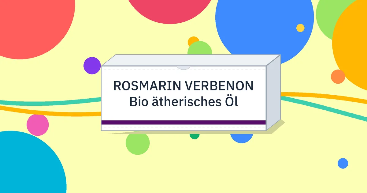 Symbolbild: Packung mit der Aufschrift ROSMARIN VERBENON Bio ätherisches Öl (PZN 16138232) – Verfügbarkeit und Bezug in Apotheken in Frankfurt am Main