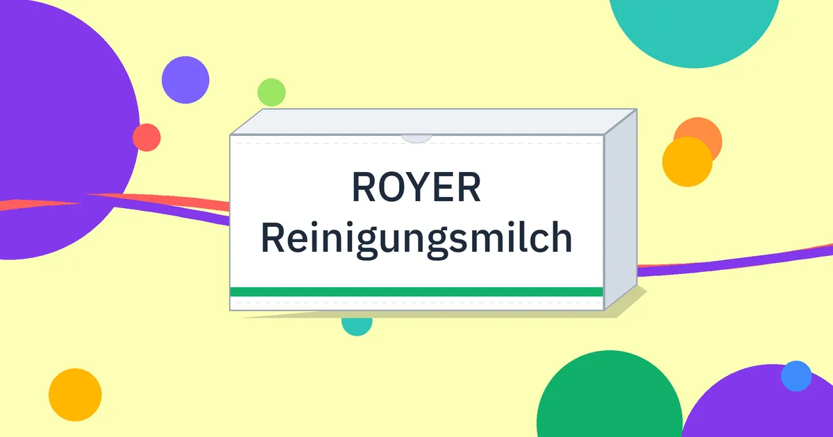 Symbolbild: Packung mit der Aufschrift ROYER Reinigungsmilch (PZN 15748885) – Verfügbarkeit und Bezug in Apotheken in Frankfurt am Main