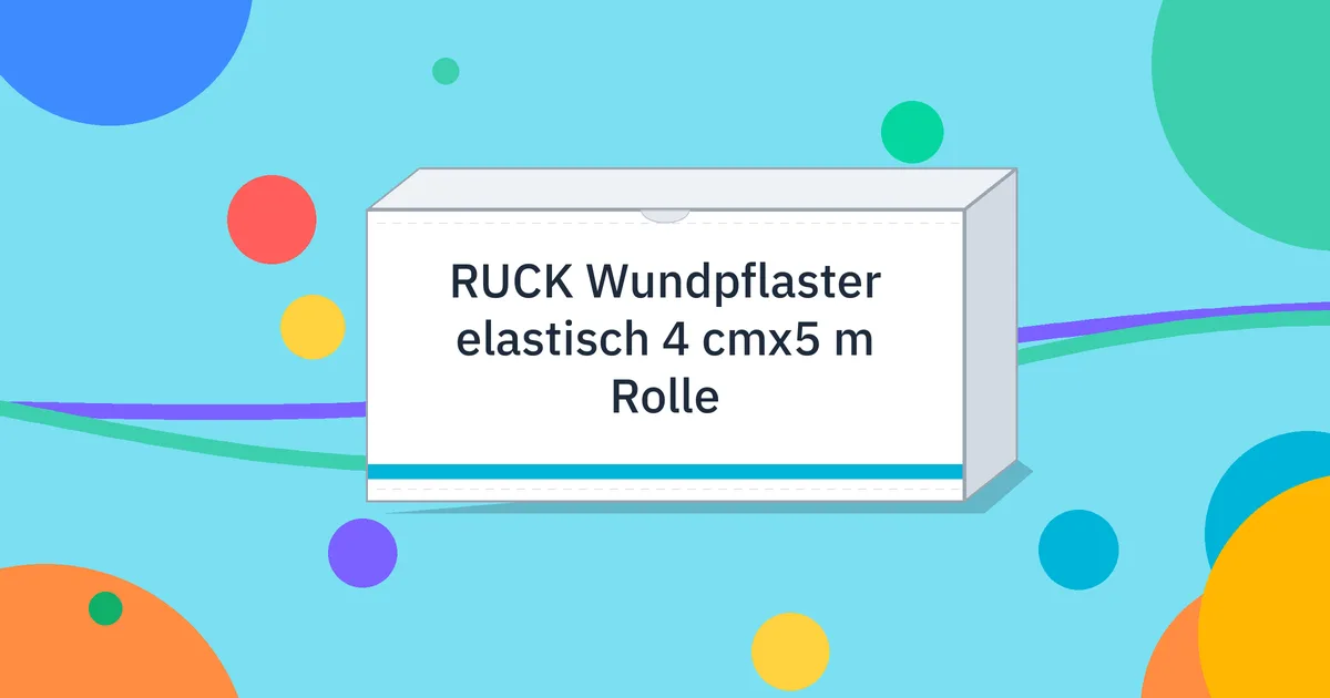Symbolbild: Packung mit der Aufschrift RUCK Wundpflaster elastisch 4 cmx5 m Rolle (PZN 17579398) – Verfügbarkeit und Bezug in Apotheken in Frankfurt am Main
