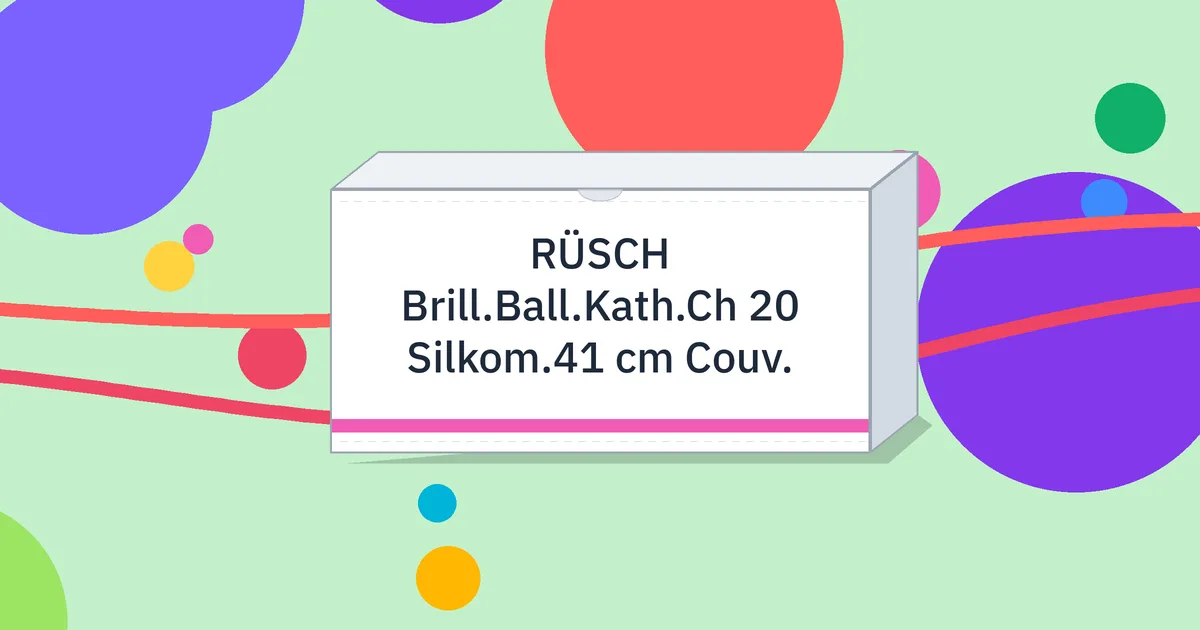 Symbolbild: Packung mit der Aufschrift RÜSCH Brill.Ball.Kath.Ch 20 Silkom.41 cm Couv. (PZN 07252466) – Verfügbarkeit und Bezug in Apotheken in Frankfurt am Main