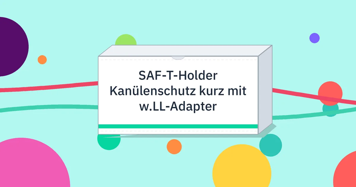 Symbolbild: Packung mit der Aufschrift SAF-T-Holder Kanülenschutz kurz mit w.LL-Adapter (PZN 07734863) – Verfügbarkeit und Bezug in Apotheken in Frankfurt am Main