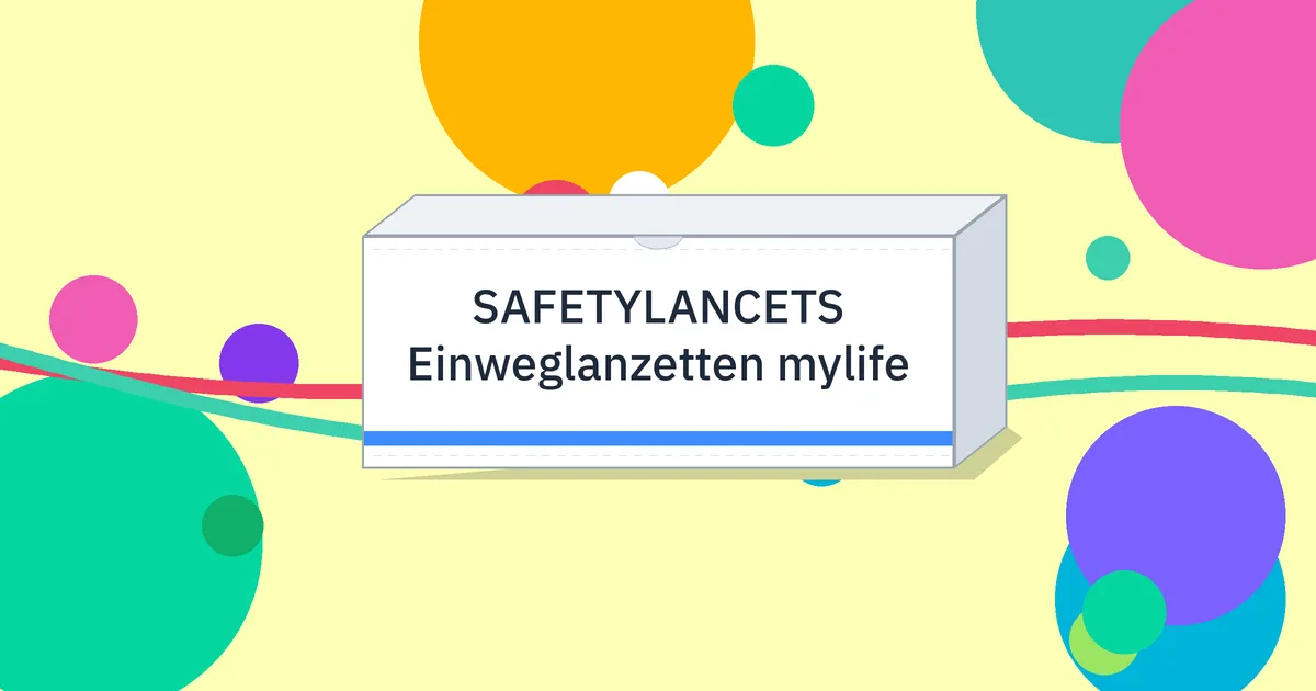 Symbolbild: Packung mit der Aufschrift SAFETYLANCETS Einweglanzetten mylife (PZN 09728973) – Verfügbarkeit und Bezug in Apotheken in Frankfurt am Main