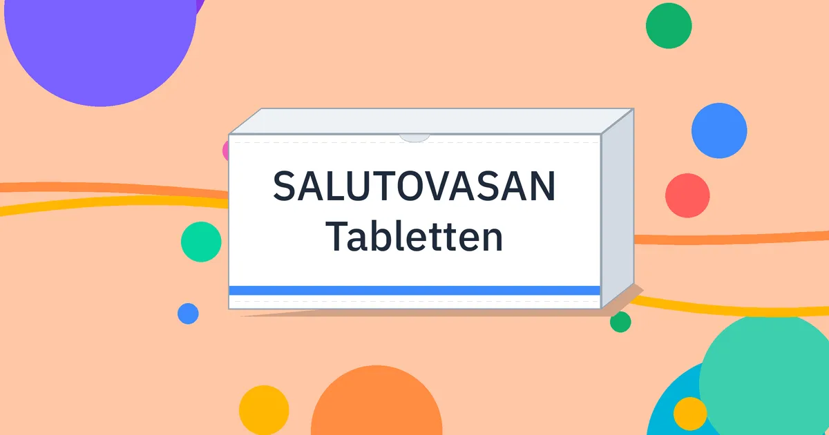 Symbolbild: Packung mit der Aufschrift SALUTOVASAN Tabletten (PZN 09935910) – Verfügbarkeit und Bezug in Apotheken in Frankfurt am Main