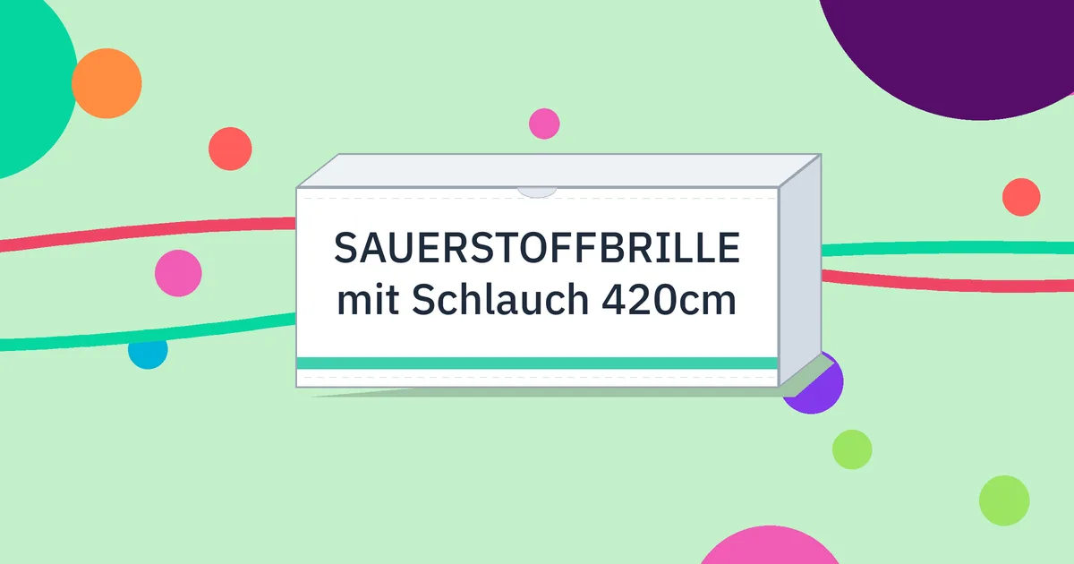 Symbolbild: Packung mit der Aufschrift SAUERSTOFFBRILLE mit Schlauch 420cm (PZN 09290815) – Verfügbarkeit und Bezug in Apotheken in Frankfurt am Main