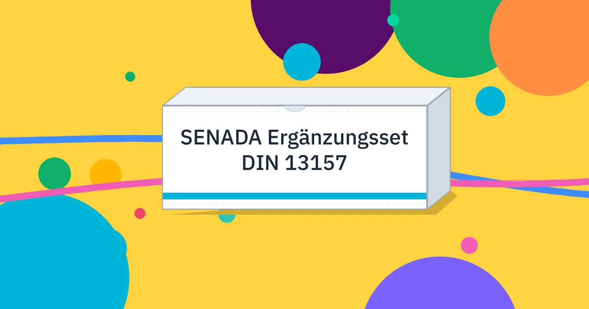 Symbolbild: Packung mit der Aufschrift SENADA Ergänzungsset DIN 13157 (PZN 17877641) – Verfügbarkeit und Bezug in Apotheken in Frankfurt am Main