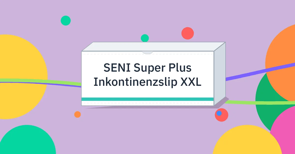 Symbolbild: Packung mit der Aufschrift SENI Super Plus Inkontinenzslip XXL (PZN 13912091) – Verfügbarkeit und Bezug in Apotheken in Frankfurt am Main