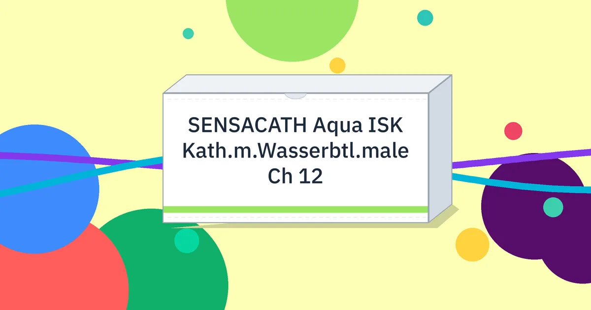 Symbolbild: Packung mit der Aufschrift SENSACATH Aqua ISK Kath.m.Wasserbtl.male Ch 12 (PZN 19855891) – Verfügbarkeit und Bezug in Apotheken in Frankfurt am Main