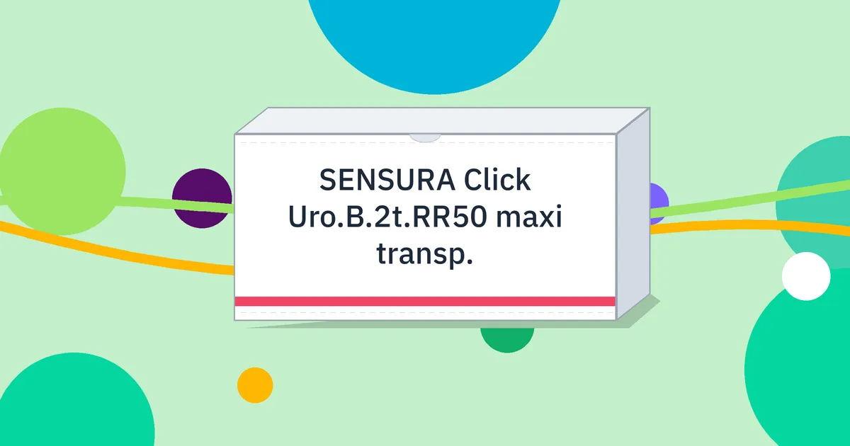 Symbolbild: Packung mit der Aufschrift SENSURA Click Uro.B.2t.RR50 maxi transp. (PZN 07207520) – Verfügbarkeit und Bezug in Apotheken in Frankfurt am Main