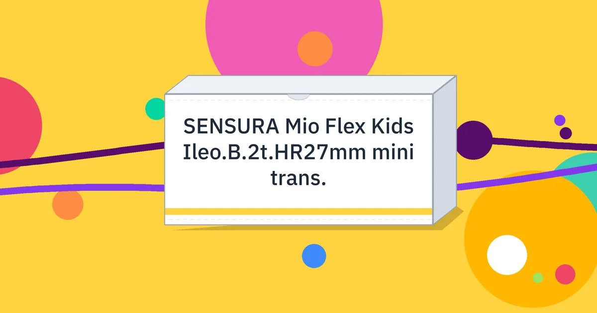 Symbolbild: Packung mit der Aufschrift SENSURA Mio Flex Kids Ileo.B.2t.HR27mm mini trans. (PZN 15410703) – Verfügbarkeit und Bezug in Apotheken in Frankfurt am Main