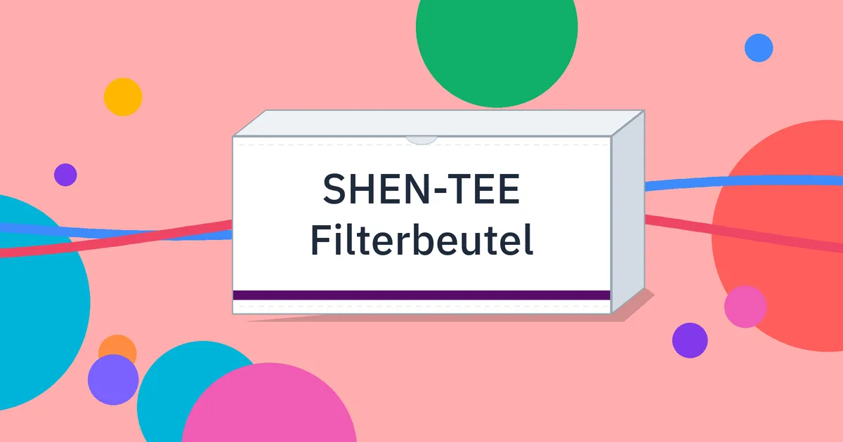 Symbolbild: Packung mit der Aufschrift SHEN-TEE Filterbeutel (PZN 06733689) – Verfügbarkeit und Bezug in Apotheken in Frankfurt am Main