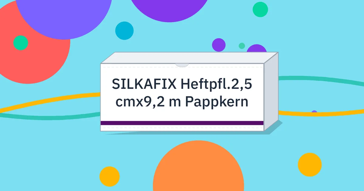 Symbolbild: Packung mit der Aufschrift SILKAFIX Heftpfl.2,5 cmx9,2 m Pappkern (PZN 04860320) – Verfügbarkeit und Bezug in Apotheken in Frankfurt am Main