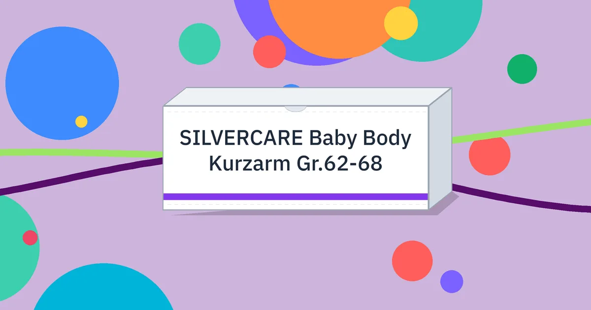 Symbolbild: Packung mit der Aufschrift SILVERCARE Baby Body Kurzarm Gr.62-68 (PZN 09270563) – Verfügbarkeit und Bezug in Apotheken in Frankfurt am Main