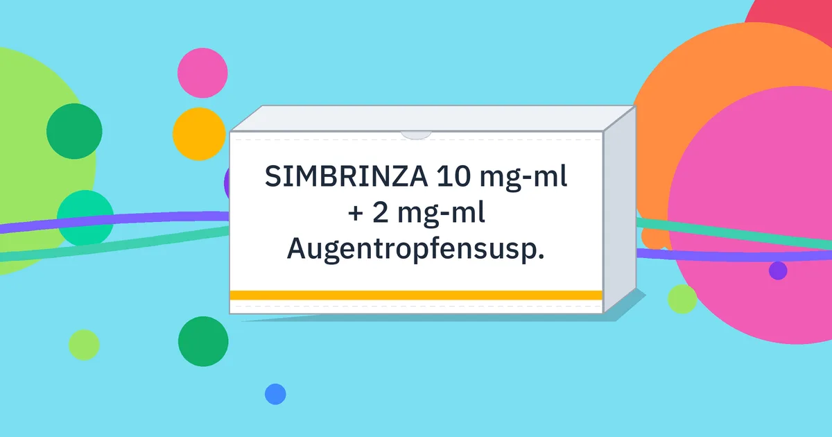 Symbolbild: Packung mit der Aufschrift SIMBRINZA 10 mg-ml + 2 mg-ml Augentropfensusp. (PZN 15875170) – Verfügbarkeit und Bezug in Apotheken in Frankfurt am Main