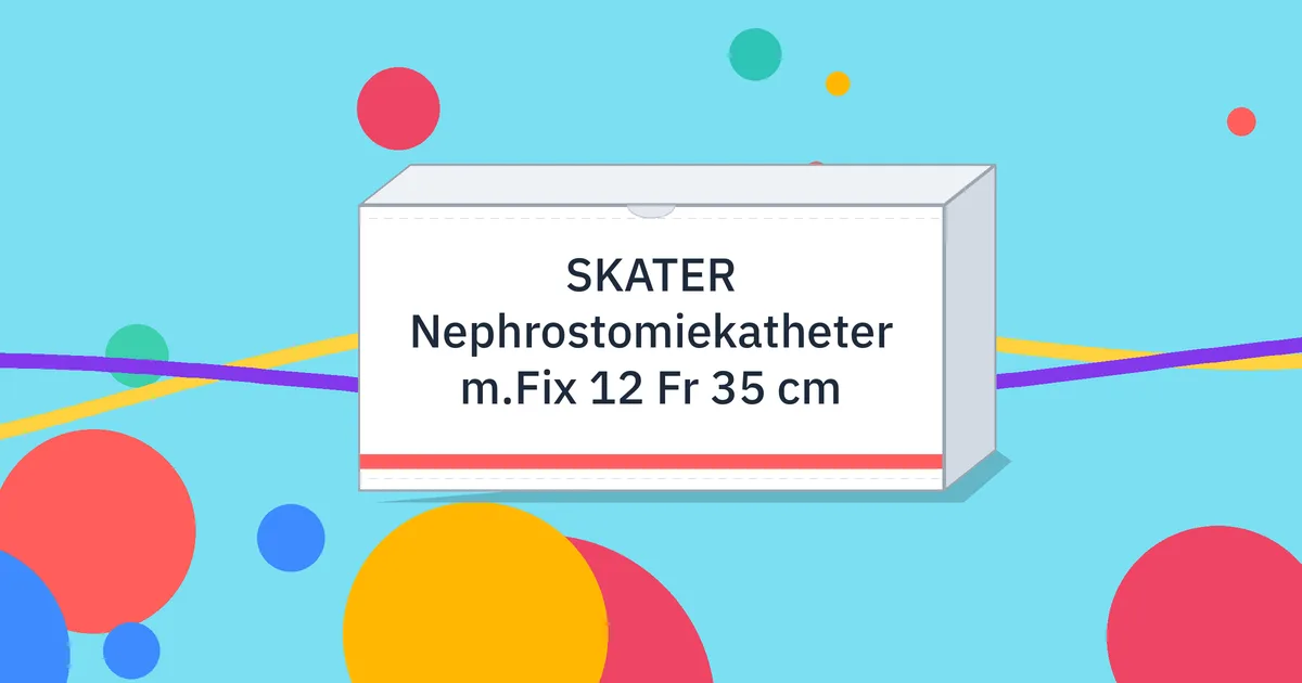 Symbolbild: Packung mit der Aufschrift SKATER Nephrostomiekatheter m.Fix 12 Fr 35 cm (PZN 06769960) – Verfügbarkeit und Bezug in Apotheken in Frankfurt am Main
