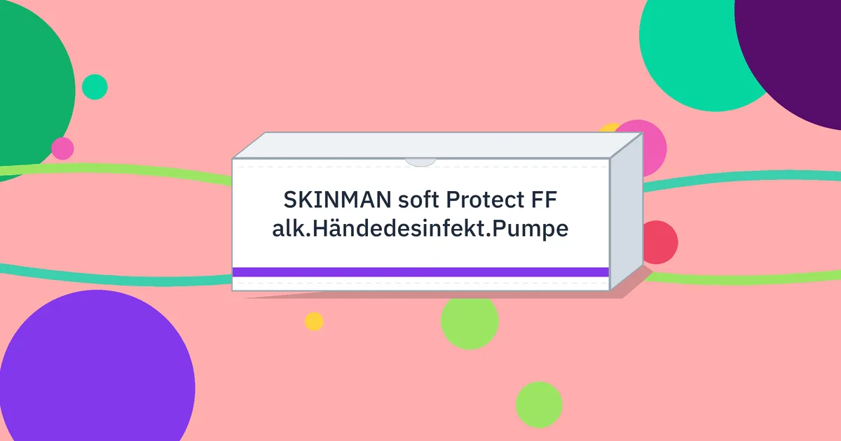 Symbolbild: Packung mit der Aufschrift SKINMAN soft Protect FF alk.Händedesinfekt.Pumpe (PZN 17186121) – Verfügbarkeit und Bezug in Apotheken in Frankfurt am Main