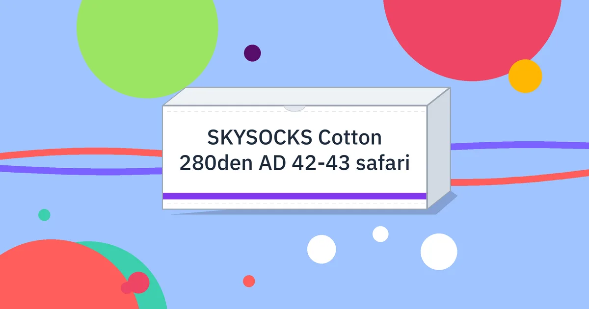 Symbolbild: Packung mit der Aufschrift SKYSOCKS Cotton 280den AD 42-43 safari (PZN 18664338) – Verfügbarkeit und Bezug in Apotheken in Frankfurt am Main