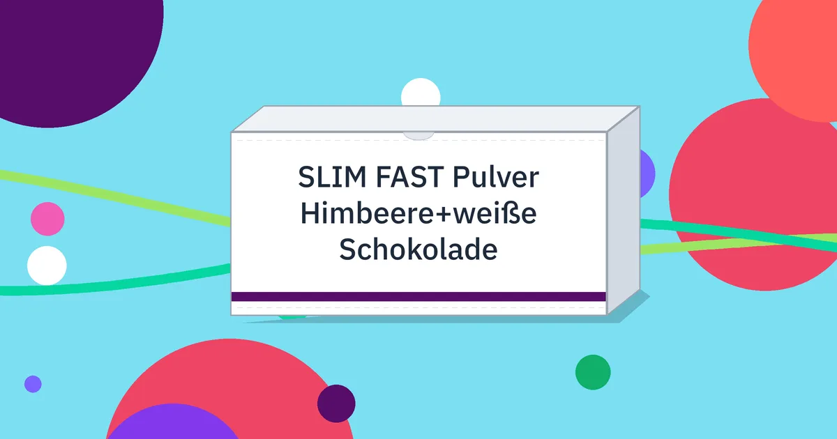 Symbolbild: Packung mit der Aufschrift SLIM FAST Pulver Himbeere+weiße Schokolade (PZN 18825215) – Verfügbarkeit und Bezug in Apotheken in Frankfurt am Main