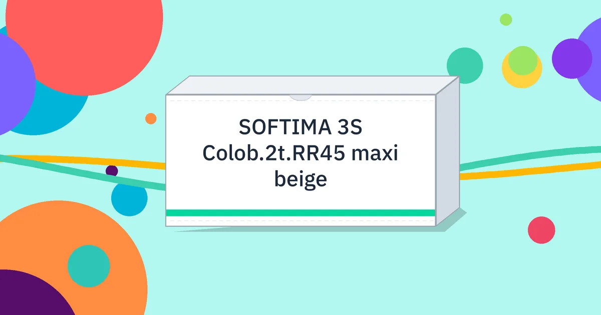 Symbolbild: Packung mit der Aufschrift SOFTIMA 3S Colob.2t.RR45 maxi beige (PZN 04763226) – Verfügbarkeit und Bezug in Apotheken in Frankfurt am Main