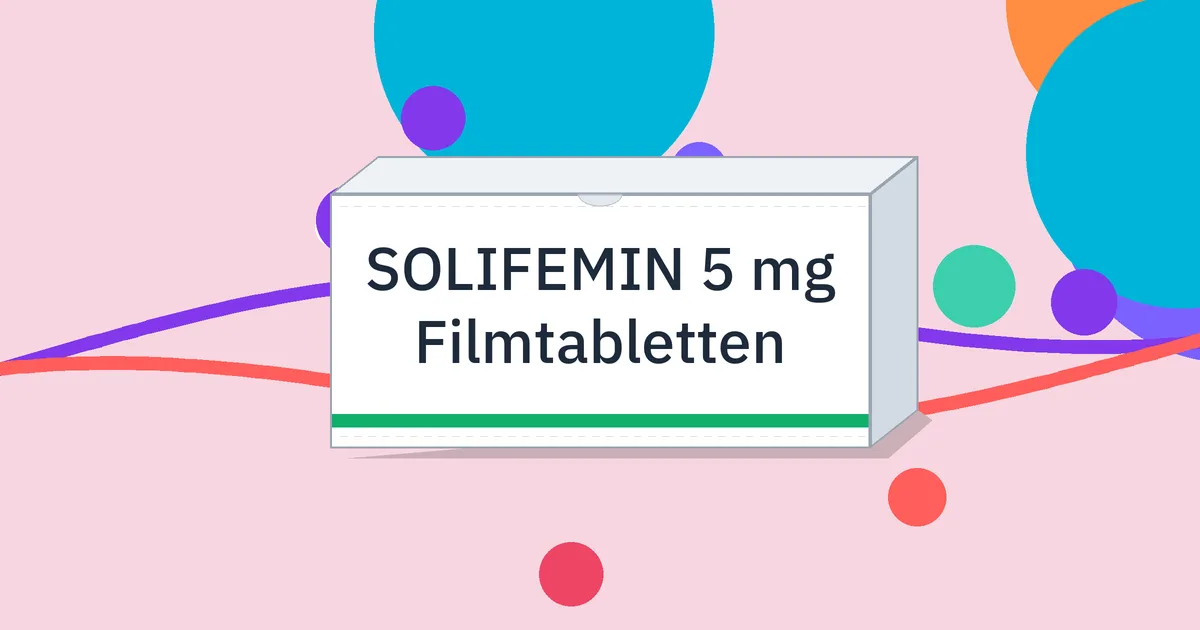 Symbolbild: Packung mit der Aufschrift SOLIFEMIN 5 mg Filmtabletten (PZN 15571346) – Verfügbarkeit und Bezug in Apotheken in Frankfurt am Main