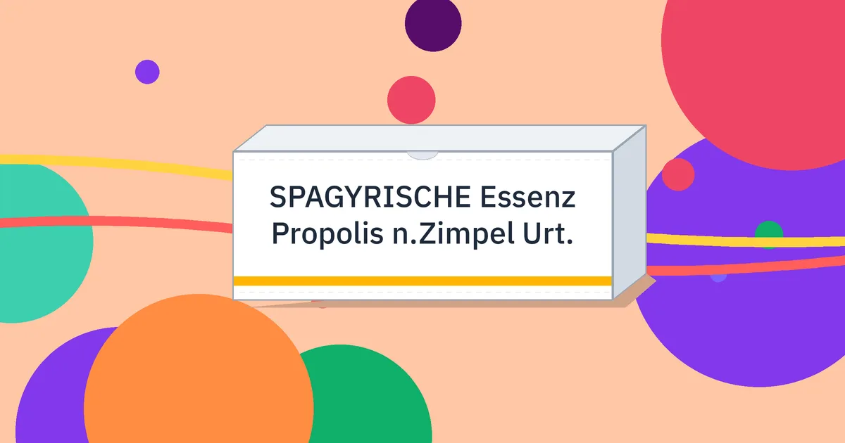 Symbolbild: Packung mit der Aufschrift SPAGYRISCHE Essenz Propolis n.Zimpel Urt. (PZN 00917514) – Verfügbarkeit und Bezug in Apotheken in Frankfurt am Main