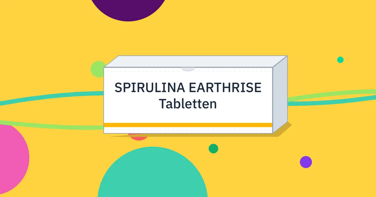 Symbolbild: Packung mit der Aufschrift SPIRULINA EARTHRISE Tabletten (PZN 04924899) – Verfügbarkeit und Bezug in Apotheken in Frankfurt am Main