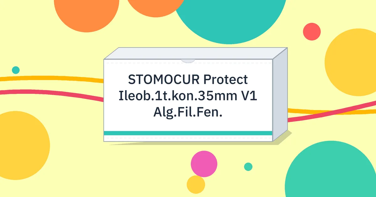 Symbolbild: Packung mit der Aufschrift STOMOCUR Protect Ileob.1t.kon.35mm V1 Alg.Fil.Fen. (PZN 16128794) – Verfügbarkeit und Bezug in Apotheken in Frankfurt am Main