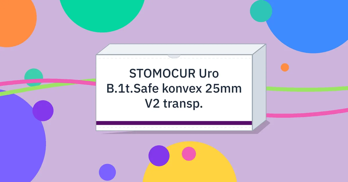 Symbolbild: Packung mit der Aufschrift STOMOCUR Uro B.1t.Safe konvex 25mm V2 transp. (PZN 16622407) – Verfügbarkeit und Bezug in Apotheken in Frankfurt am Main