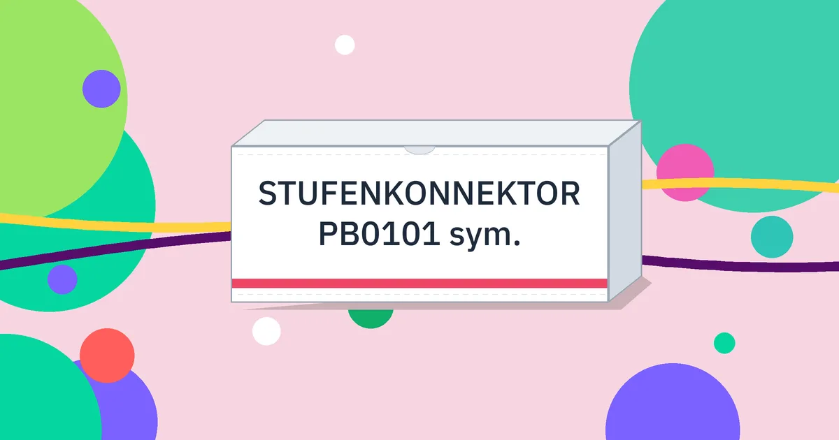 Symbolbild: Packung mit der Aufschrift STUFENKONNEKTOR PB0101 sym. (PZN 00501050) – Verfügbarkeit und Bezug in Apotheken in Frankfurt am Main