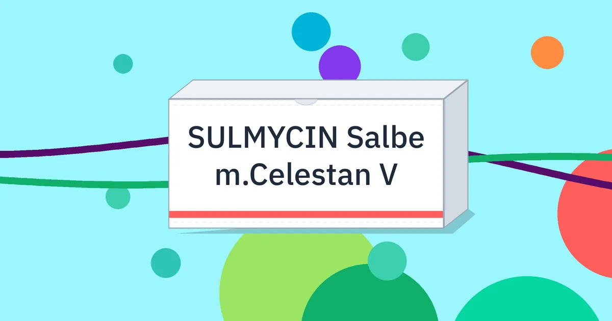 Symbolbild: Packung mit der Aufschrift SULMYCIN Salbe m.Celestan V (PZN 01472020) – Verfügbarkeit und Bezug in Apotheken in Frankfurt am Main