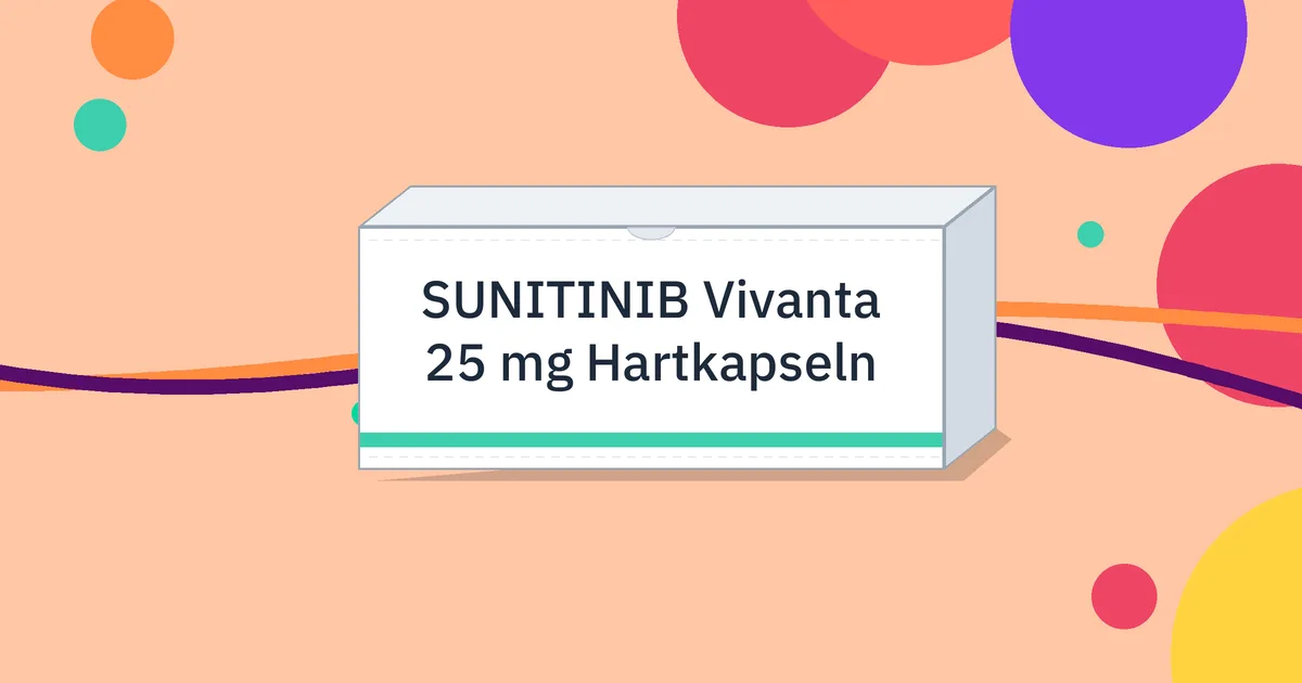Symbolbild: Packung mit der Aufschrift SUNITINIB Vivanta 25 mg Hartkapseln (PZN 18491553) – Verfügbarkeit und Bezug in Apotheken in Frankfurt am Main